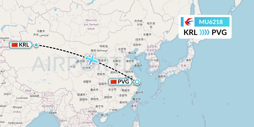 MU6218 Flight Status China Eastern Airlines: Korla to Shanghai (CES6218)