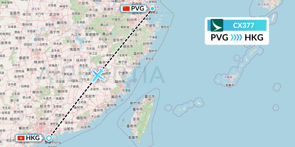 CX377 Flight Status Cathay Pacific: Shanghai to Hong Kong (CPA377)