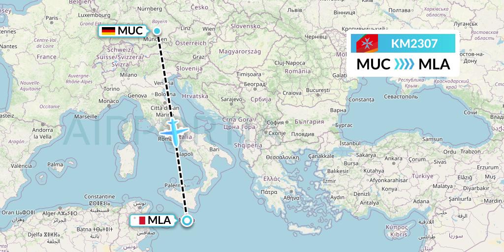 KM2307 Flight Status Air Malta: Munich to Malta (AMC2307)