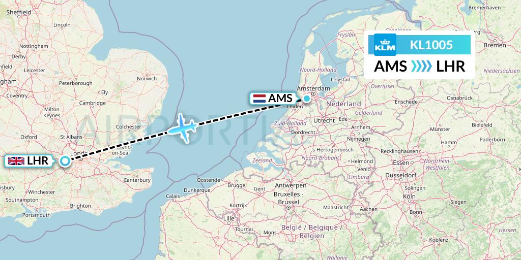 KL1005 Flight Status KLM: Amsterdam to London (KLM1005)