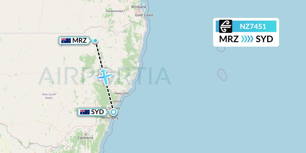 NZ7451 Flight Status Air New Zealand: Moree to Sydney (ANZ7451)