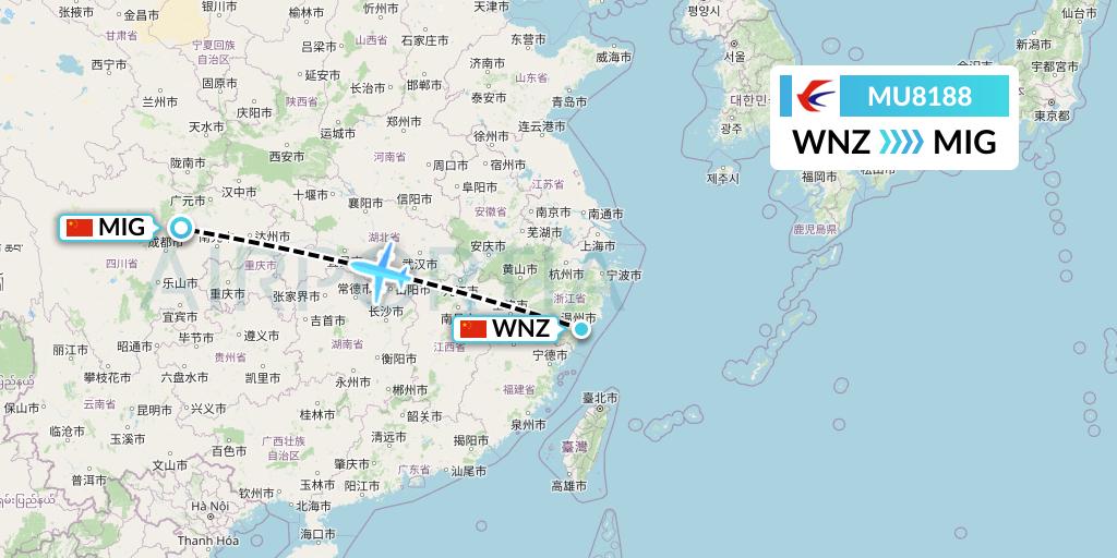 MU8188 Flight Status China Eastern Airlines: Wenzhou to Mianyang (CES8188)