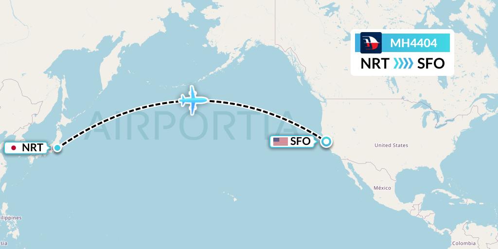 MH4404 Flight Status Malaysia Airlines: Tokyo to San Francisco (MAS4404)