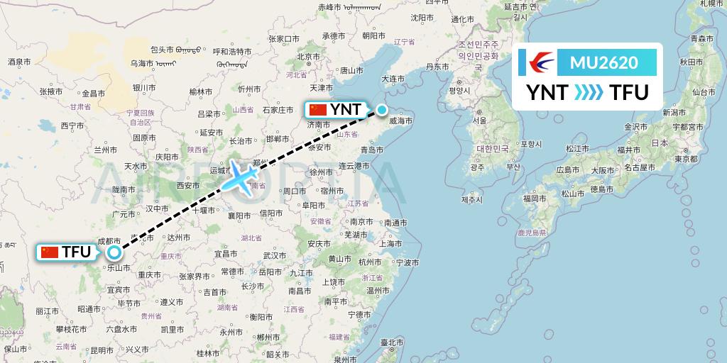 MU2620 Flight Status China Eastern Airlines: Yantai to Chengdu (CES2620)