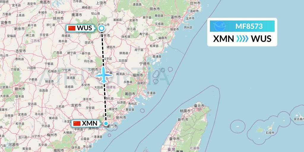 MF8573 Flight Status Xiamen Airlines: Xiamen to Wuyishan (CXA8573)