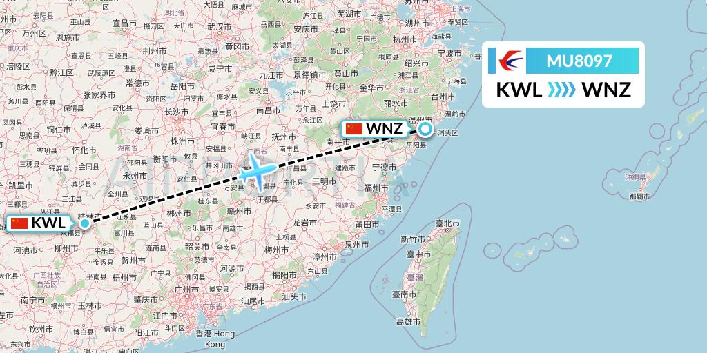 MU8097 Flight Status China Eastern Airlines: Guilin to Wenzhou (CES8097)