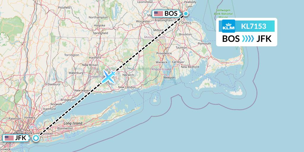 KL7153 Flight Status KLM: Boston to New York (KLM7153)