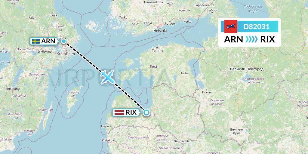 D82031 Flight Status Norwegian Air International: Stockholm to Riga ...