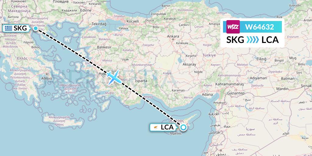 W64632 Flight Status Wizz Air: Thessaloniki to Larnaca (WZZ4632)