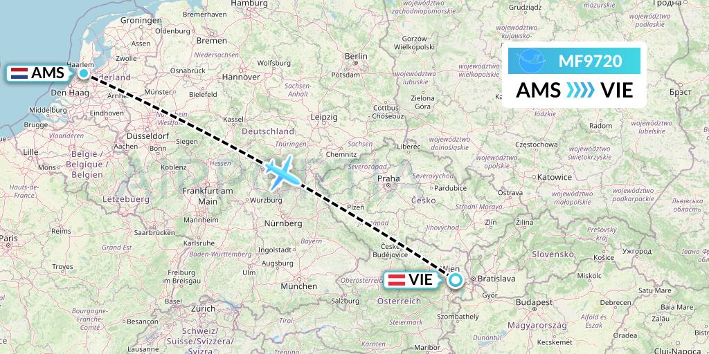 MF9720 Flight Status Xiamen Airlines: Amsterdam to Vienna (CXA9720)