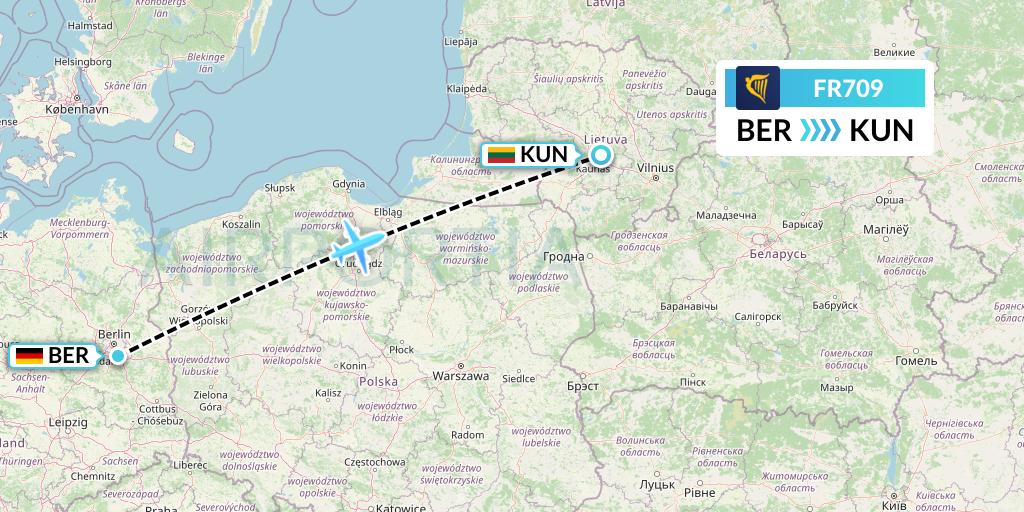 FR709 Flight Status Ryanair: Berlin to Kaunas (RYR709)
