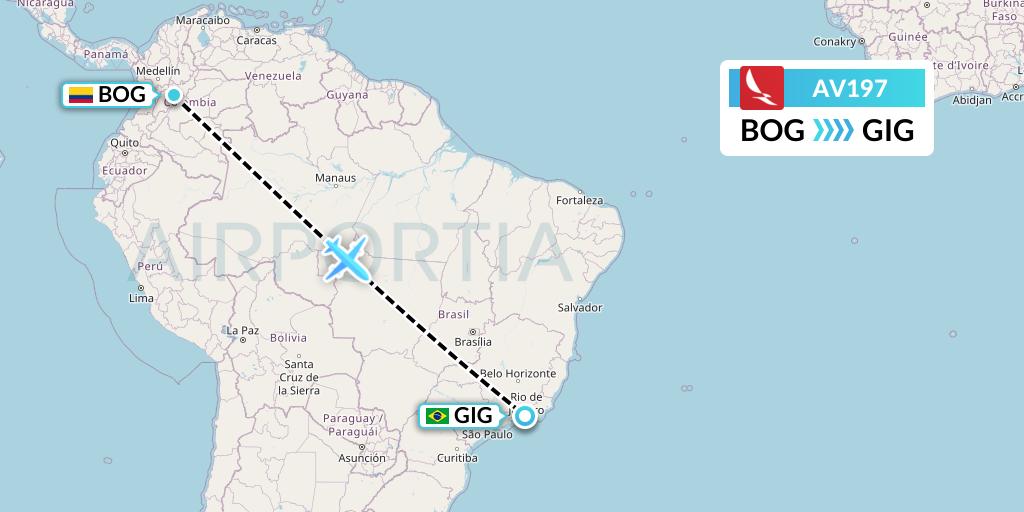 AV197 Flight Status Avianca: Bogota to Rio de Janeiro (AVA197)