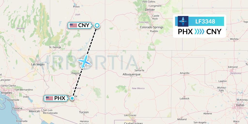 LF3348 Flight Status Corporate Flight Management: Phoenix to Moab (VTE3348)