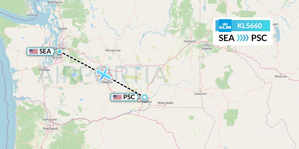 KL5660 Flight Status KLM: Seattle to Pasco (KLM5660)