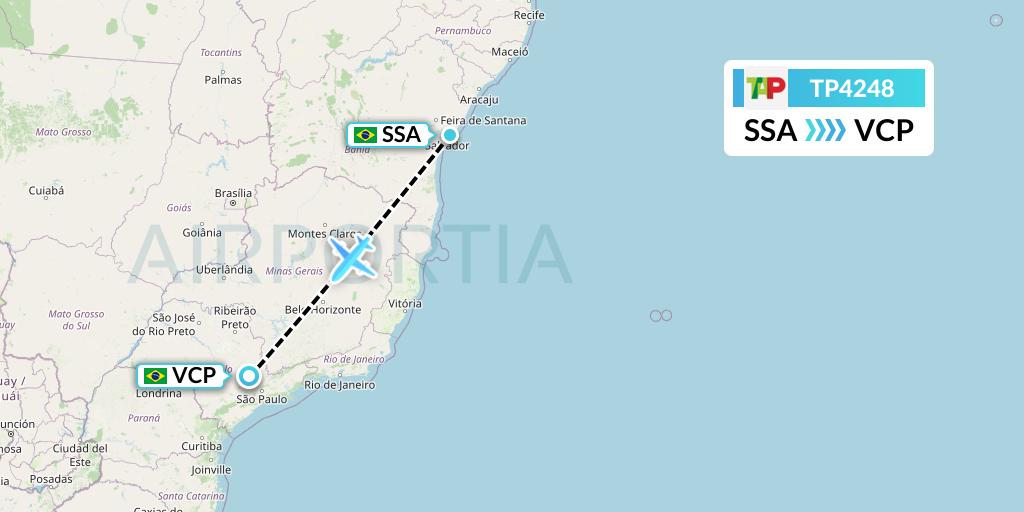 TP4248 Flight Status TAP Portugal: Salvador to Campinas (TAP4248)