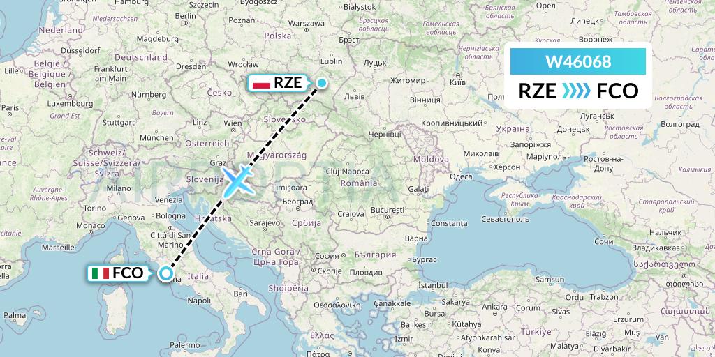W46068 Flight Status Wizz Air Malta: Rzeszow to Rome (WMT6068)