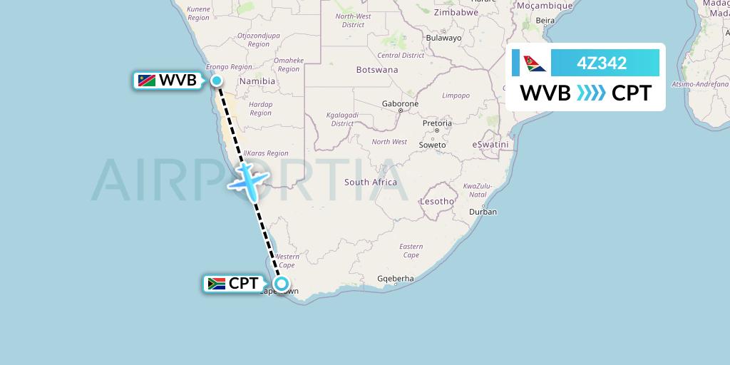 4Z342 Flight Status Airlink: Walvis Bay to Cape Town (LNK342)