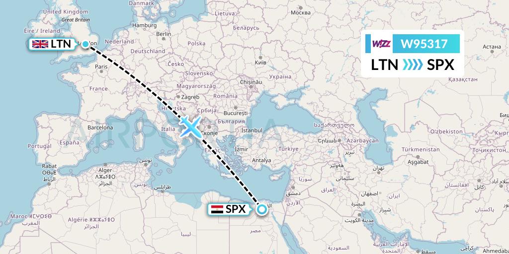 W95317 Flight Status Wizz Air UK: London to Cairo (WUK5317)