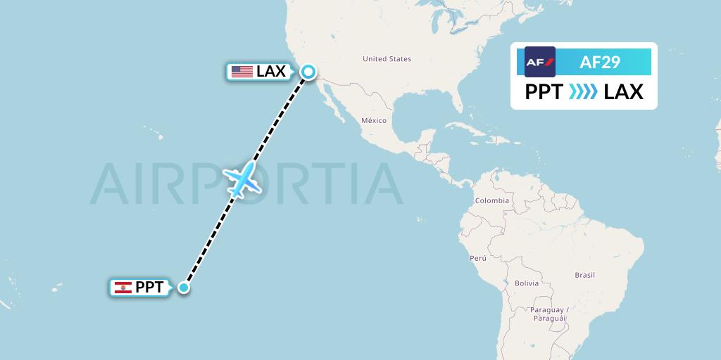 AF29 Flight Status Air France: Papeete to Los Angeles (AFR29)