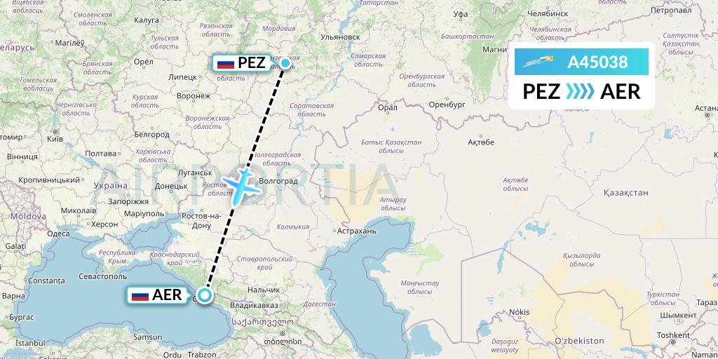 A45038 Flight Status Azimuth Airlines: Penza to Sochi (AZO5038)