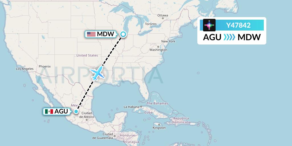 Y47842 Flight Status Volaris: Aguascalientes to Chicago (VOI7842)