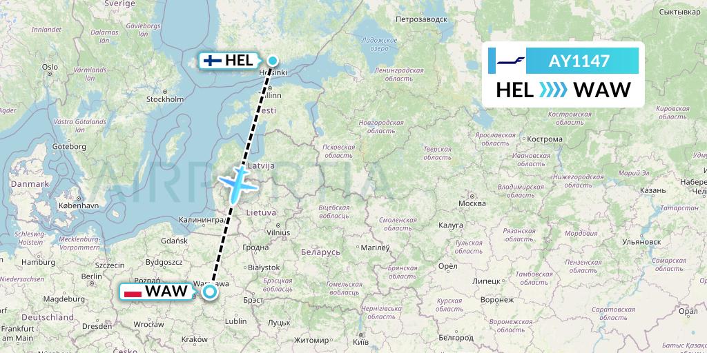 AY1147 Flight Status Finnair: Helsinki to Warsaw (FIN1147)