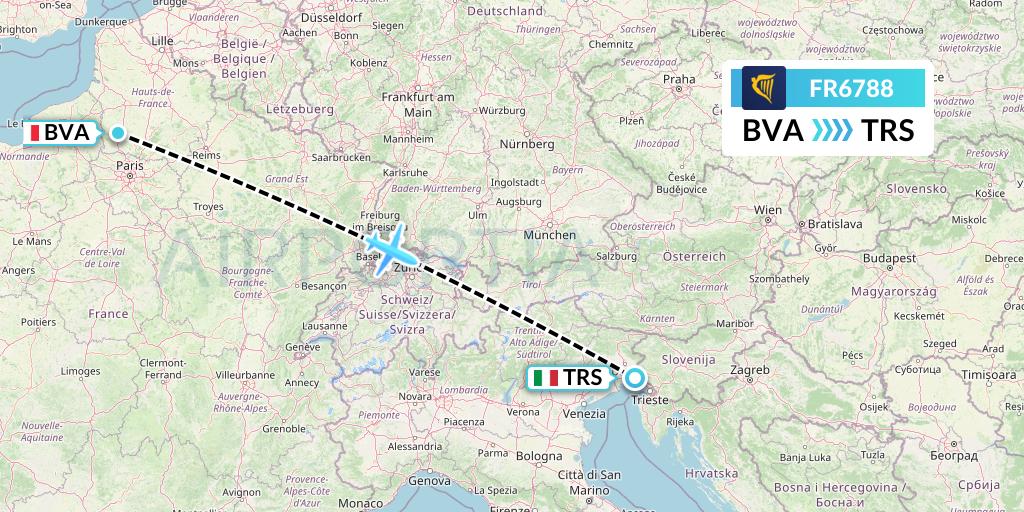 FR6788 Flight Status Ryanair: Paris to Trieste (RYR6788)