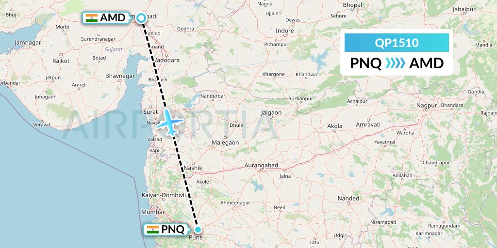 QP1510 Flight Status Akasa Air: Pune to Ahmedabad (AKJ1510)