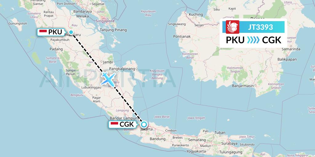 JT3393 Flight Status Lion Airlines: Pekanbaru to Jakarta (LNI3393)