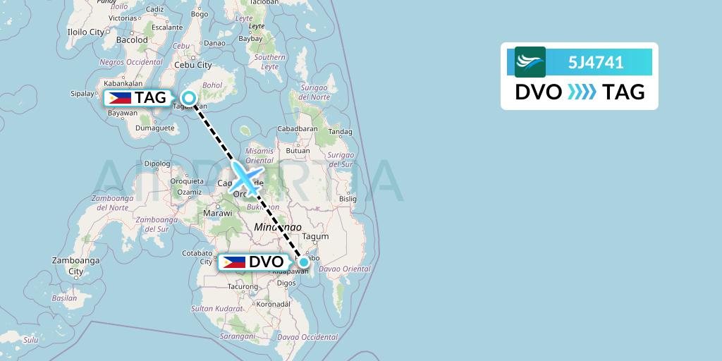 5J4741 Flight Status CEBU Pacific Air: Davao City to Tagbilaran City ...