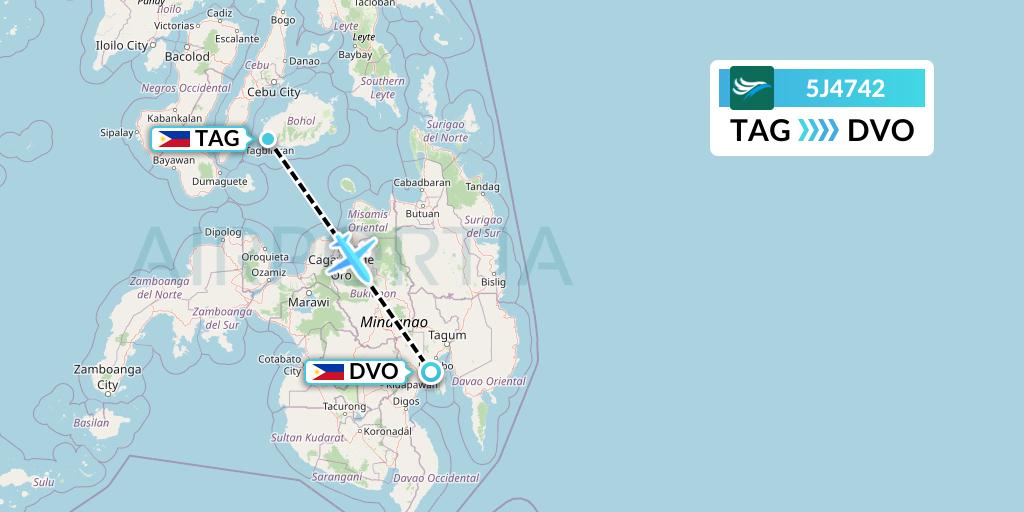 5J4742 Flight Status CEBU Pacific Air: Tagbilaran City to Davao City ...