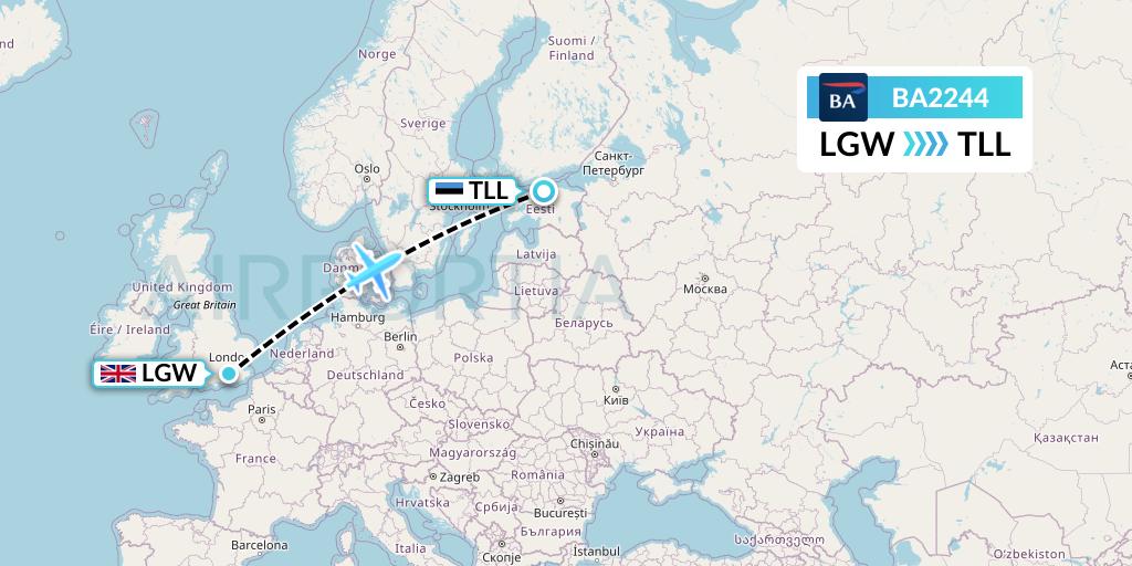 BA2244 Flight Status British Airways: London to Tallinn (BAW2244)