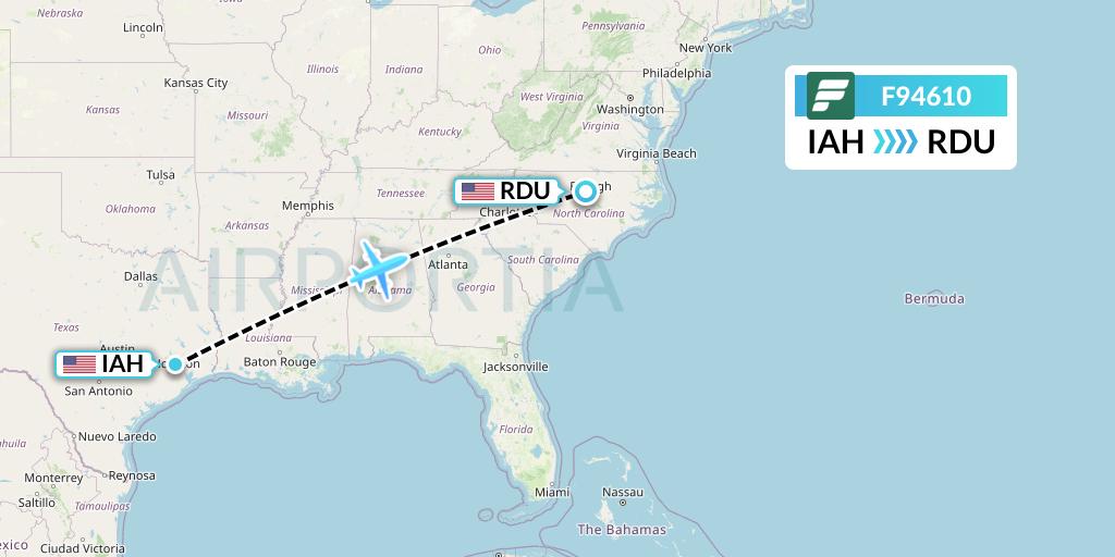 F94610 Flight Status Frontier Airlines: Houston to Raleigh-Durham (FFT4610)