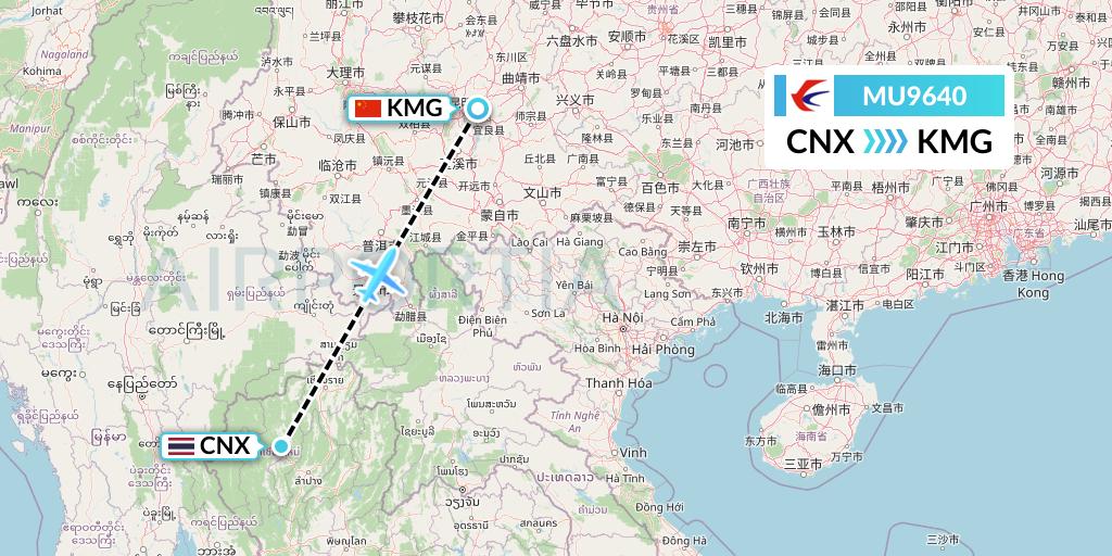MU9640 Flight Status China Eastern Airlines: Chiang Mai to Kunming ...
