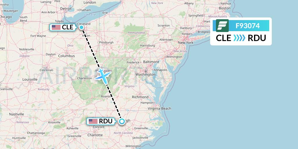 F93074 Flight Status Frontier Airlines: Cleveland to Raleigh-Durham ...