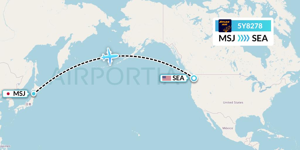 5Y8278 Flight Status Atlas Air: Misawa to Seattle (GTI8278)