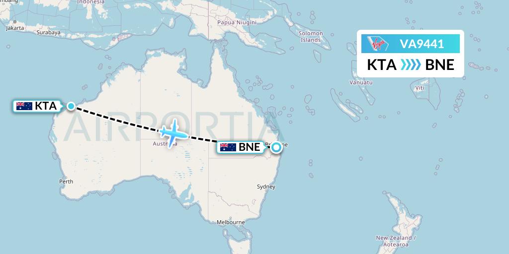 VA9441 Flight Status Virgin Australia: Karratha to Brisbane (VOZ9441)