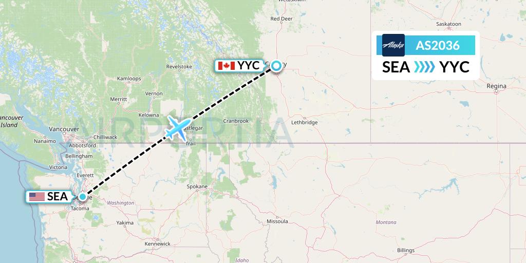AS2036 Flight Status Alaska Airlines: Seattle to Calgary (ASA2036)