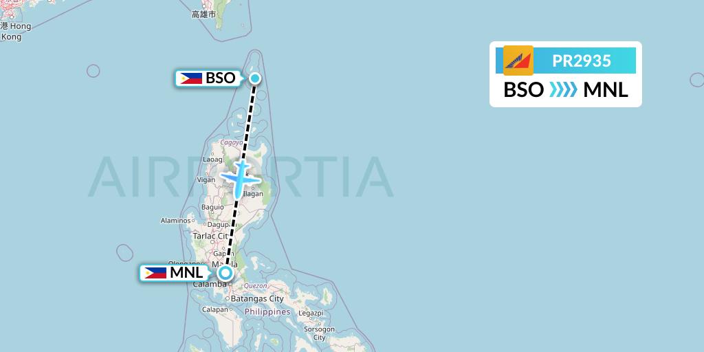 PR2935 Flight Status Philippine Airlines: Basco to Manila (PAL2935)