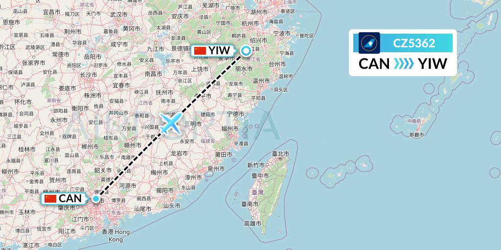 CZ5362 Flight Status China Southern Airlines: Guangzhou to Yiwu (CSN5362)