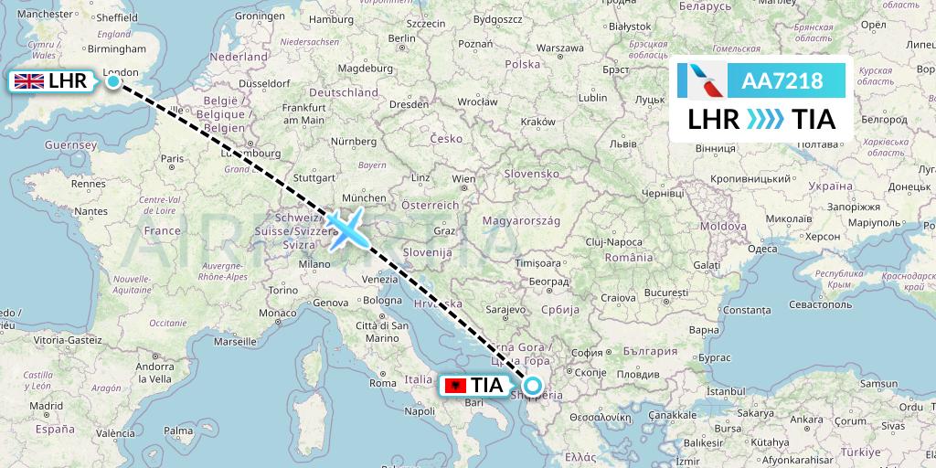 AA7218 Flight Status American Airlines: London to Tirana (AAL7218)