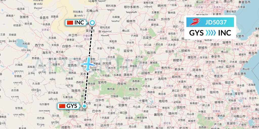 JD5037 Flight Status Capital Airlines: Guangyuan to Yinchuan (CBJ5037)
