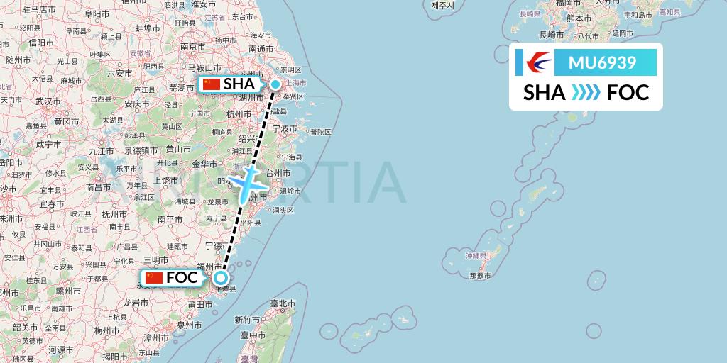 MU6939 Flight Status China Eastern Airlines: Shanghai to Fuzhou (CES6939)