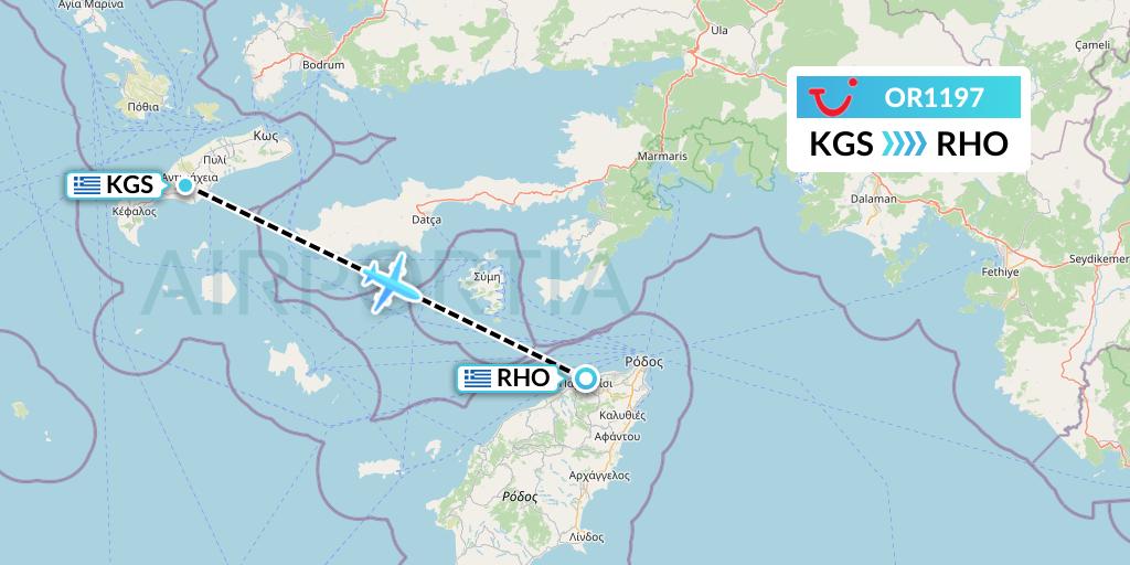 OR1197 Flight Status TUI fly Netherlands: Kos to Rhodes (TFL1197)