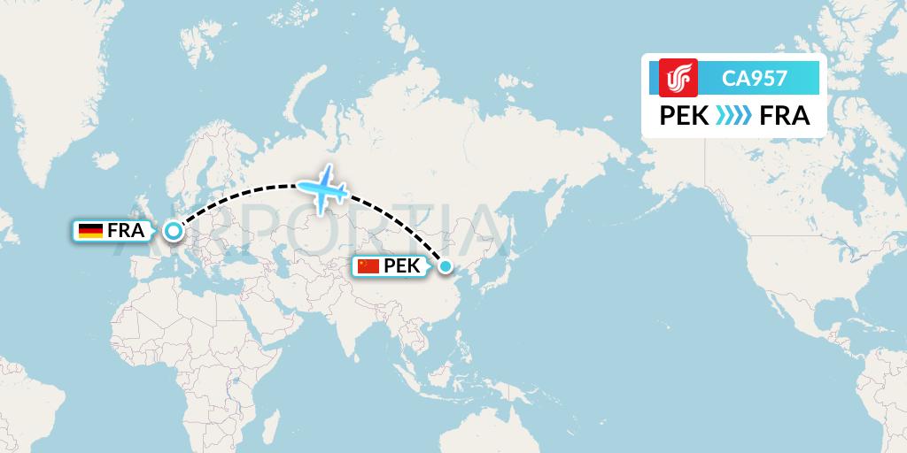 CA957 Flight Status Air China: Beijing to Frankfurt (CCA957)
