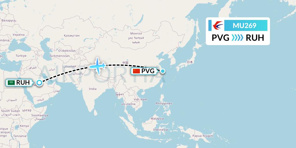 MU269 Flight Status China Eastern Airlines: Shanghai to Riyadh (CES269)