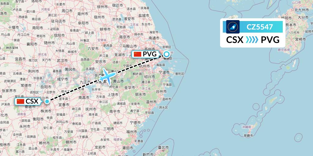 CZ5547 Flight Status China Southern Airlines: Changsha to Shanghai ...
