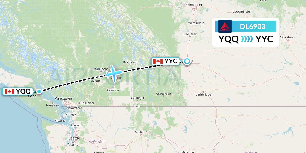 DL6903 Flight Status Delta Air Lines: Comox to Calgary (DAL6903)