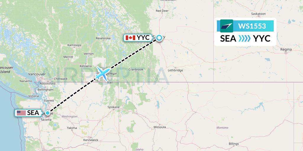 WS1553 Flight Status WestJet: Seattle to Calgary (WJA1553)
