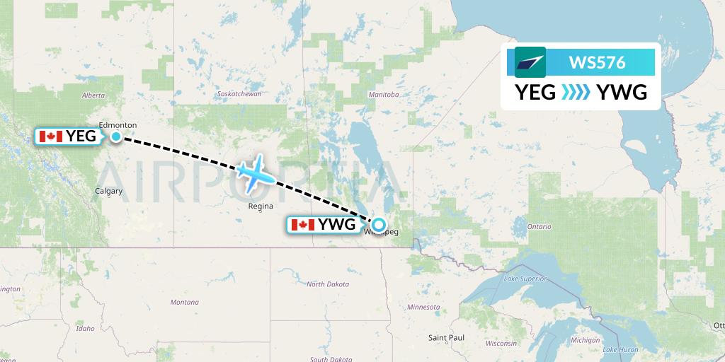 WS576 Flight Status WestJet: Edmonton to Winnipeg (WJA576)